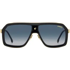 Carrera Eyewear 60mm Gradient Aviator Sunglasses - Black White/ Dark Blue
