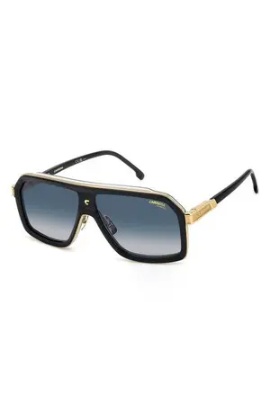 Carrera Eyewear 60mm Gradient Aviator Sunglasses - Black White/ Dark Blue