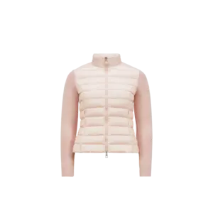 Moncler MONCLER COLLECTION Padded Zip-Up Merino Wool Cardigan Pink