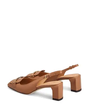 TOD'S Leather Loafer Pumps - Light Beige