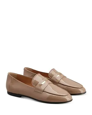 TOD'S Leather Loafer Flats - Open Beige