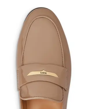 TOD'S Leather Loafer Flats - Open Beige