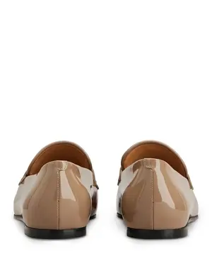 TOD'S Leather Loafer Flats - Open Beige