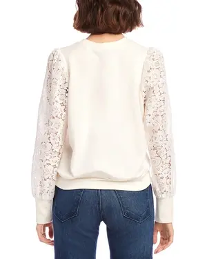 Karen Kane Contrast Lace Sleeve Top