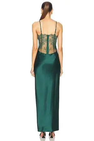 FLEUR DU MAL Lace Long Slip Dress