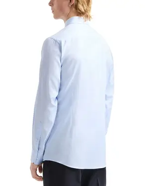 Emporio Armani New York Regular Fit Micro Chevron Dress Shirt - Blue