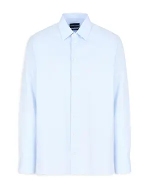 Emporio Armani New York Regular Fit Micro Chevron Dress Shirt - Blue