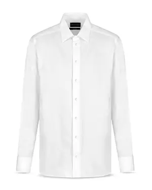 Emporio Armani New York Regular Fit Micro Chevron Dress Shirt - Brilliant