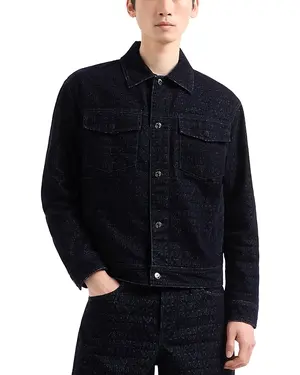 Emporio Armani Regular Fit Flocked Denim Jacket
