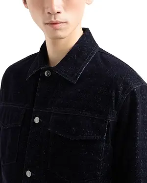 Emporio Armani Regular Fit Flocked Denim Jacket