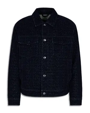 Emporio Armani Regular Fit Flocked Denim Jacket