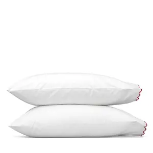 MATOUK Dakota Percale King Pillowcase, Set Of 2 - Red