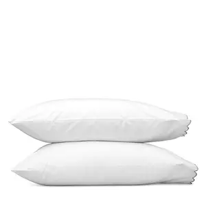 MATOUK Dakota Percale King Pillowcase, Set Of 2 - Silver