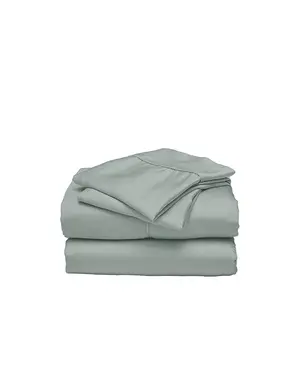ETTITUDE Cleanbamboo Signature Sateen Sheet Set, California King Sage
