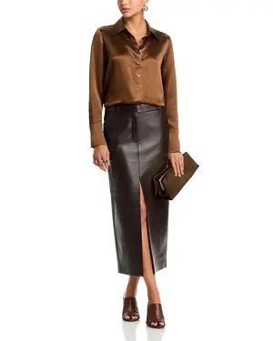 Co Name' Silk Satin Button-down Shirt