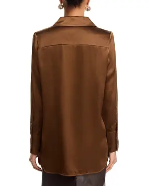 Co Name' Silk Satin Button-down Shirt