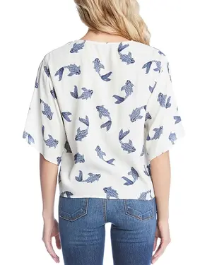 Karen Kane Printed Tie Hem Top - Print