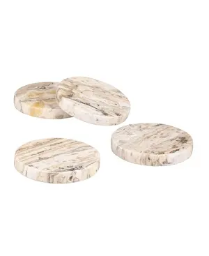 GAURI KOHLI Tasmania Brown Onyx Coasters, Set Of 4 - Beige