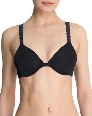 Natori Pure Luxe Convertible Lace Strap Bra - Black