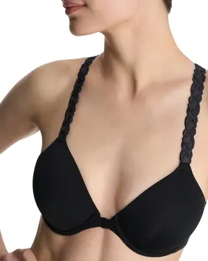 Natori Pure Luxe Convertible Lace Strap Bra - Black