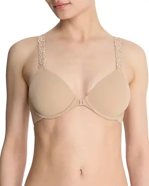 Natori Pure Luxe Convertible Lace Strap Bra - Cafe