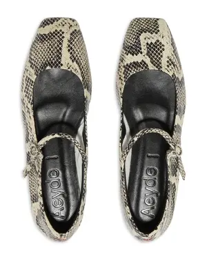 AeydĒ Uma Snake Print Ballerinas