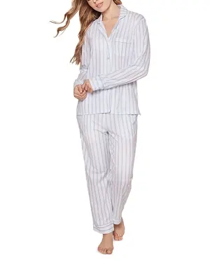 PETITE PLUME Luxe Pima Cotton Pajama Set - White