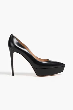 GIANVITO ROSSI Dasha Leather Platform Pumps - Black