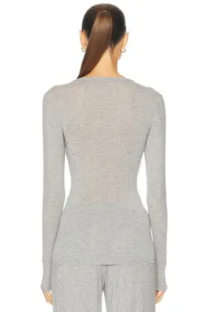 NEGATIVE UNDERWEAR Whipped Henley - Heather Grey