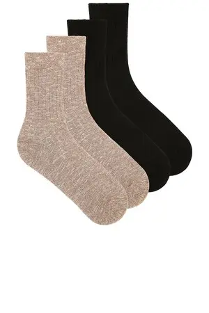 WAO Lifestyle Ribbed Crew Socks 2 Pack - Bmb 2 Pack