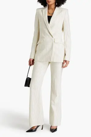 Galvan Double-breasted Pinstriped Blazer