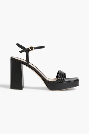 GIANVITO ROSSI Lena Leather Platform Sandals - Black