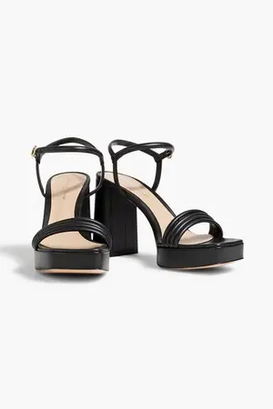 GIANVITO ROSSI Lena Leather Platform Sandals - Black