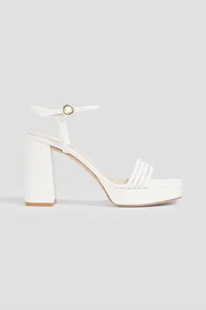 GIANVITO ROSSI Lena Leather Platform Sandals - White