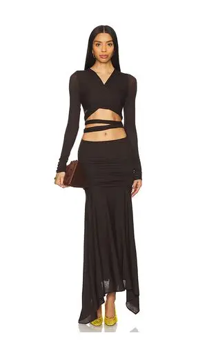 Attico Long Sleeve Midi Dress