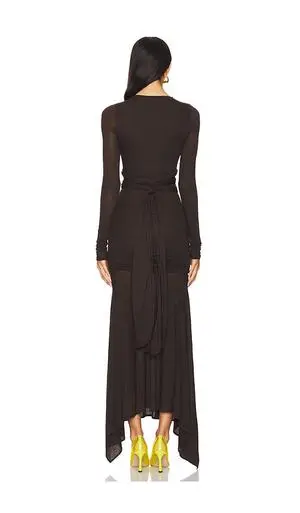Attico Long Sleeve Midi Dress