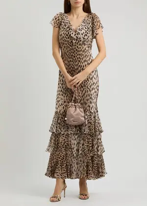 Rixo Amelle Printed Silk-chiffon Maxi Dress