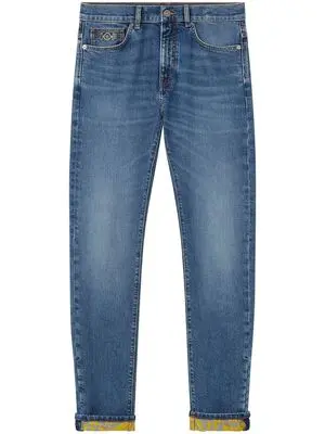 Versace Barocco Slim-fit Jeans - Blue