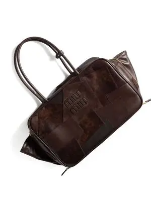 Miu Miu Leather Patchwork Bag - Brown