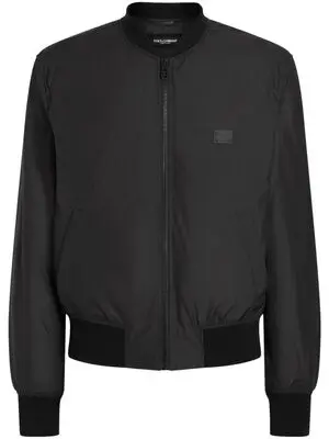 Dolce & Gabbana Logo-plaque Bomber Jacket - Black