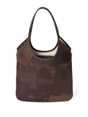 Miu Miu Ivy Leather Tote Bag - Brown