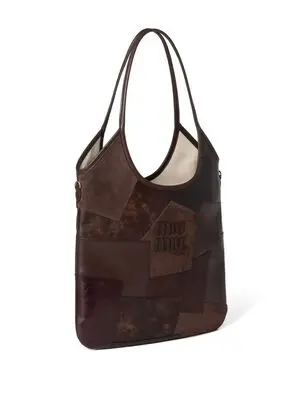 Miu Miu Ivy Leather Tote Bag - Brown