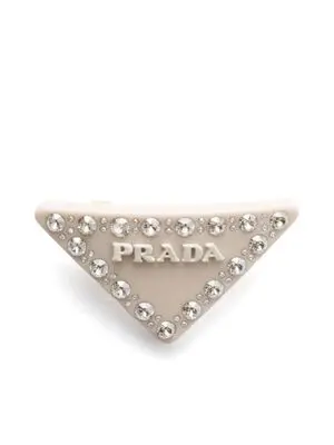 Prada Triangle Hair Clip - Neutrals