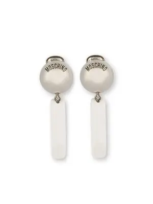 Moschino Drop Clip-on Earrings - White