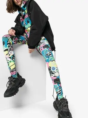 Balenciaga Paris Night Printed Leggings