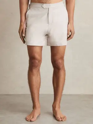 REISS Sun Side-adjuster Swim Shorts - Off White