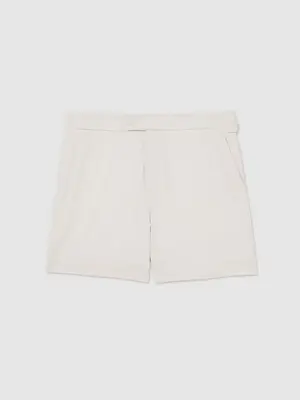 REISS Sun Side-adjuster Swim Shorts - Off White