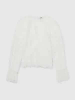 REISS Emilia Lace Blouse - Ivory