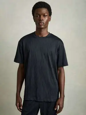 REISS Ivan Oversized Wave-jacquard T-shirt