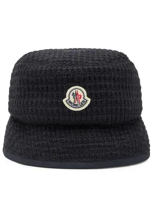 Moncler Logo Reversible Bucket Hat - Navy